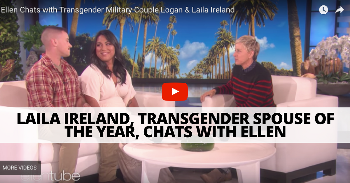 Laila Ireland, Transgender Spouse of the Year, Chats With Ellen ...